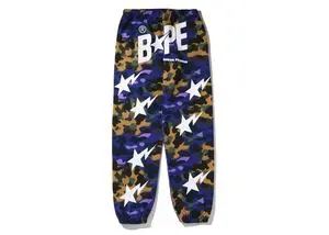 A BATHING APE X Heron Preston Mix 1st Camo Sweatpants - Purple