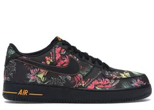 Nike Force 1 Low Floral Sneakers - Black