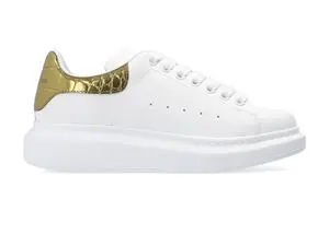Alexander McQueen Oversized Crocodile Sneakers - White/gold