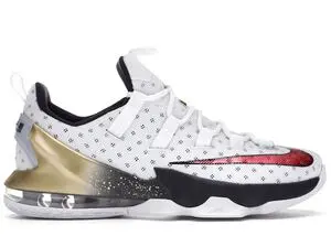 Nike Lebron Low Olympic Sneakers - White/obsidian/metallic Gold