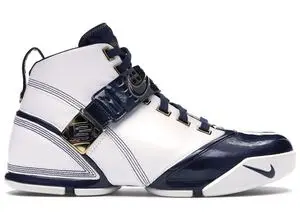 Nike Lebron 5 Sneakers - White/midnight Navy Blue/metallic Gold