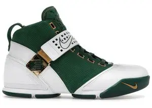 Nike Lebron 5 Sneakers - Gorge Green/white/metallic Gold
