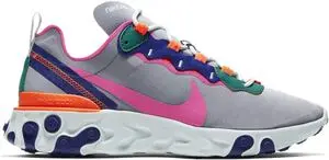 Nike React Element 55 Sneakers Wolf Grey/hyper Crimsonone-colormystic Greenone-colorlaser Fuchsia