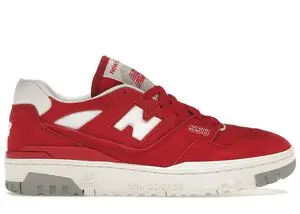 NEW BALANCE 550 Suede Sneakers Team Red/white/concrete