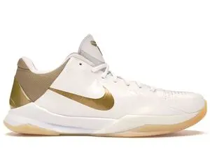 Nike Kobe 5 Big Stage Home Sneakers - White/metallic Goldone-colorwhite