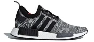 Adidas Nmd R1 Black Glitch Sneakers - Core Black/solar Red