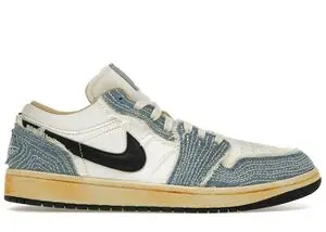 JORDAN 1 Low Se Wrmk Sashiko Denim Sneakers - Ashen Slate/black/pale Ivory
