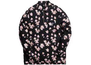 Kith X Nobu Quarter-zip Button-up With Cherry Blossom Print - Black