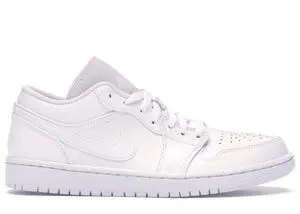 JORDAN 1 Low Triple Sneakers - White/grey Fog
