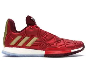 Adidas Harden Vol. 3 Marvel Iron Sneakers - Scarelet Red/collegiate Burgundy/gold Metallic