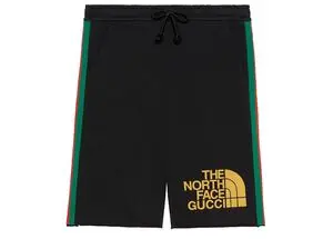 Gucci The North Face X Web Print Cotton Shorts - Black