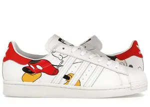 Adidas Superstar Mickey Mouse Sneakers - Cloud White/gold Metallic/scarlet