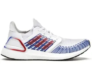 Adidas Ultra Boost 20 Sneakers - White/scarlet/team Royal Blue