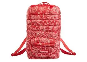 Supreme Puffer Backpack - Red Paisley