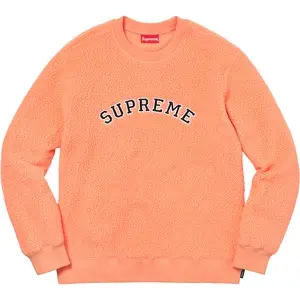 Supreme Polartec Deep Pile Crewneck Sweatshirt - Peach