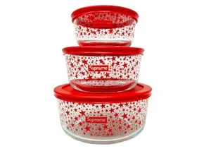 Supreme Pyrex Bowls Set Of 3 - Red