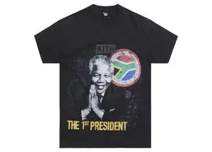 Kith For Mandela Day 2021 President Vintage Tee Shirt - Black