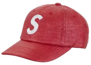 Supreme Raffia S Logo 6-Panel Cap Red