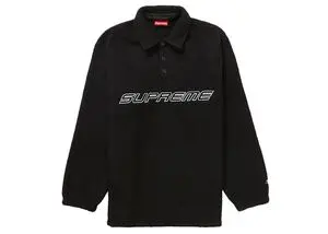 Supreme Polartec Long Sleeve Polo Shirt - Black