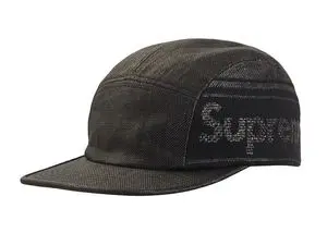 Supreme Raffia Woven Logo Camp Cap - Black