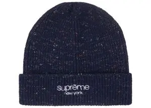 Supreme Rainbow Speckle Beanie - Navy Blue