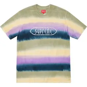 Supreme Rainbow Stripe Tee Shirt - Purple