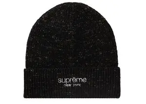 Supreme Rainbow Speckle Beanie - Black