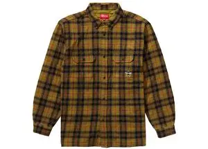 Supreme Quilted Plaid Flannel Shirt - Olive