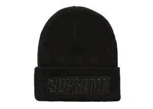 Supreme Raised Patent Logo Beanie - Black