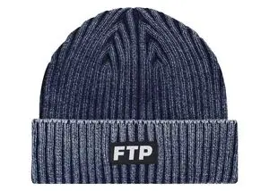FTP Denim Dye Logo Beanie - Washed Indigo