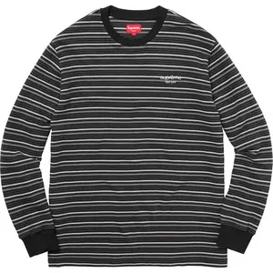 Supreme Raised Stripe Long Sleeve Top - Black