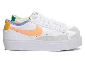 Nike Blazer Low Platform Sneakers - White/light Thistle/light Liquid Lime