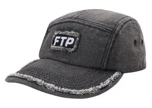 FTP Frayed Denim Camp Cap - Black