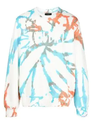 Amiri Tie-dye Crewneck - White/orange/blue
