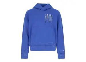 Amiri Embroidered Paint Drip Core Logo Hoodie - Blue