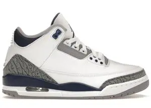 JORDAN 3 Retro Midnight Navy Sneakers - White/cement Grey/black