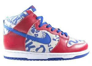 Nike Dunk High Ltd Newspaper Pack Sneakers - Varsity Red/sport Royal White
