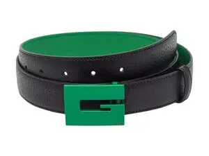 Moon Boot Gucci Signature Leather Belt Green/black