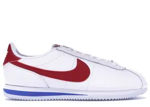 Nike Cortez Basic Leather Sneakers - White/varsity Red/varsity Royal