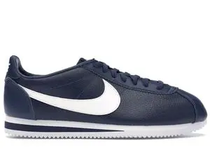 Nike Classics Cortez Leather Sneakers - Midnight Navy Blue/white