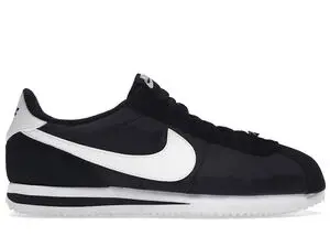 Nike Cortez Basic Nylon Sneakers - Black/white/metallic Silver