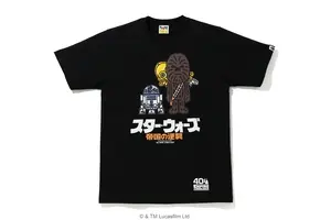 A BATHING APE X Star Wars Chewbacca Tee Shirt - Black