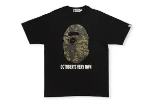 A BATHING APE X Ovo Woodland Camo Ape Head T-shirt - Black