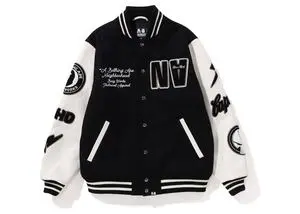 Men's Black White Varsity Jackets