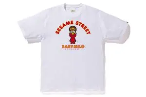 A BATHING APE X Sesame Street Milo & Elmo Tee Shirt - White