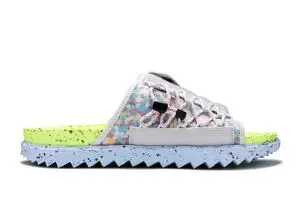 Nike Asuna Crater Slide - Platinum Lint/volt/chambray Blue