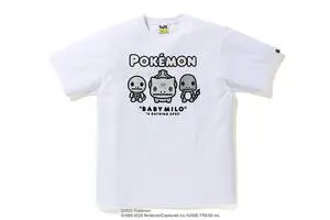 A BATHING APE X Pokemon Monotone Starters Tee Shirt #3 - White