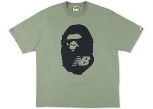 BAPE X New Balance Ape Head Tee Shirt Olive