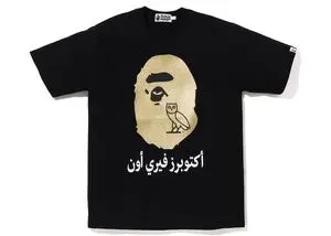 BAPE X Ovo Ape Head Tee Shirt Black Gold