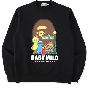 A BATHING APE X Sesame Street Crewneck Sweatshirt - Black